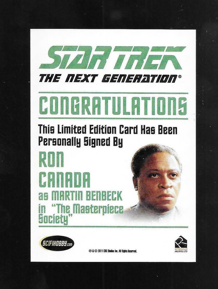 Star Trek Next Generation Complete 2 2012 autograph card Ron Canada 9.5 | eBay