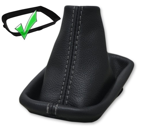 VOLVO V50 S40 C30 Gear Shift Boot + Plastic Base Genuine Leather Gray ...