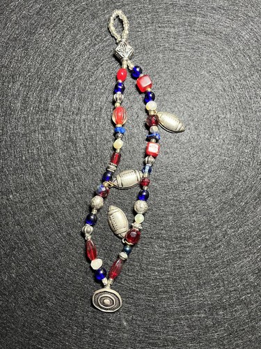 SMU Colors - Beaded Red And Blue Bracelet Silver Color Accents ...