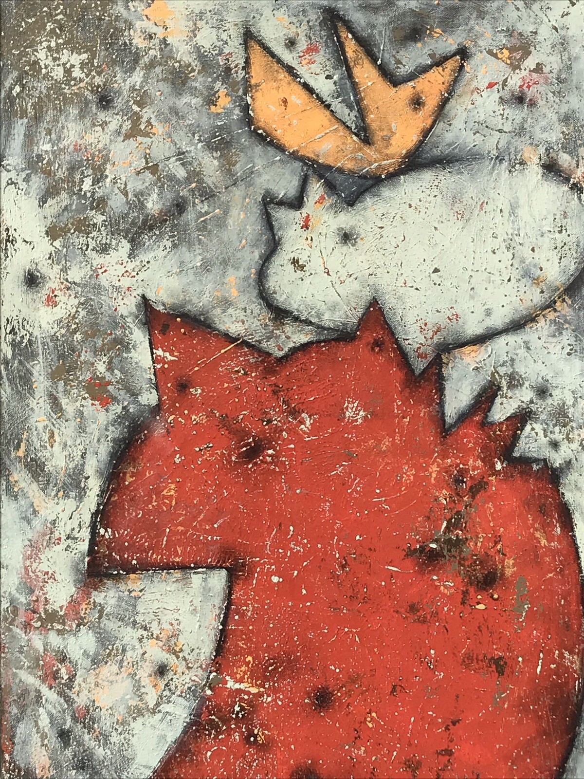 New York Artist Vincent Serbin Non Objective Abstract Painting. Signed ...