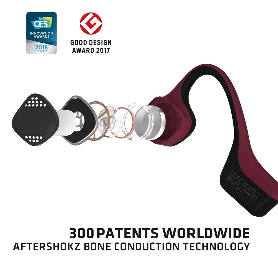 AfterShokz Bluetooth Sports In-Ear Headphones, Red, 811071030113 ...