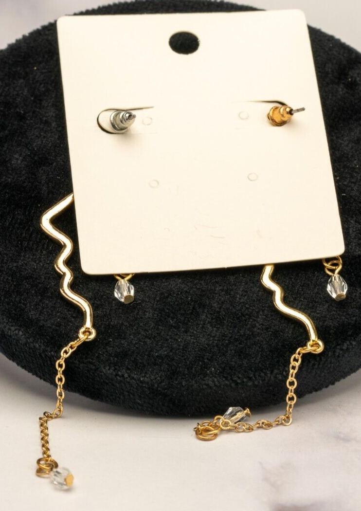 Unique Face side view silhouette gold tone dangle earrings | eBay