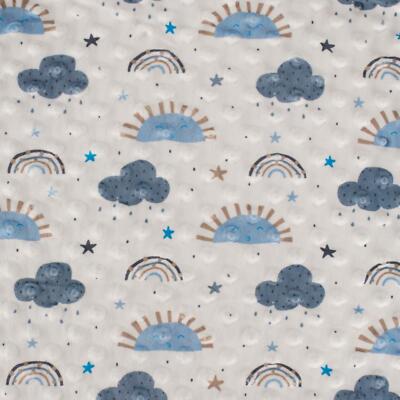 Luxury Dimple Baby Cuddle Soft Fabric Material - SUN & RAIN DUSTY BLUE ...