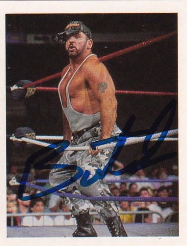 The Bushwackers Butch Miller 1992 Signed WWF Merlin Trading Card #178 ...