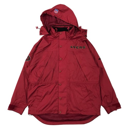 PUMA SAN FRANCISCO 49ERS WINDBREAKER JACKET XL MENS RED HOODIE FULL ZIP ...