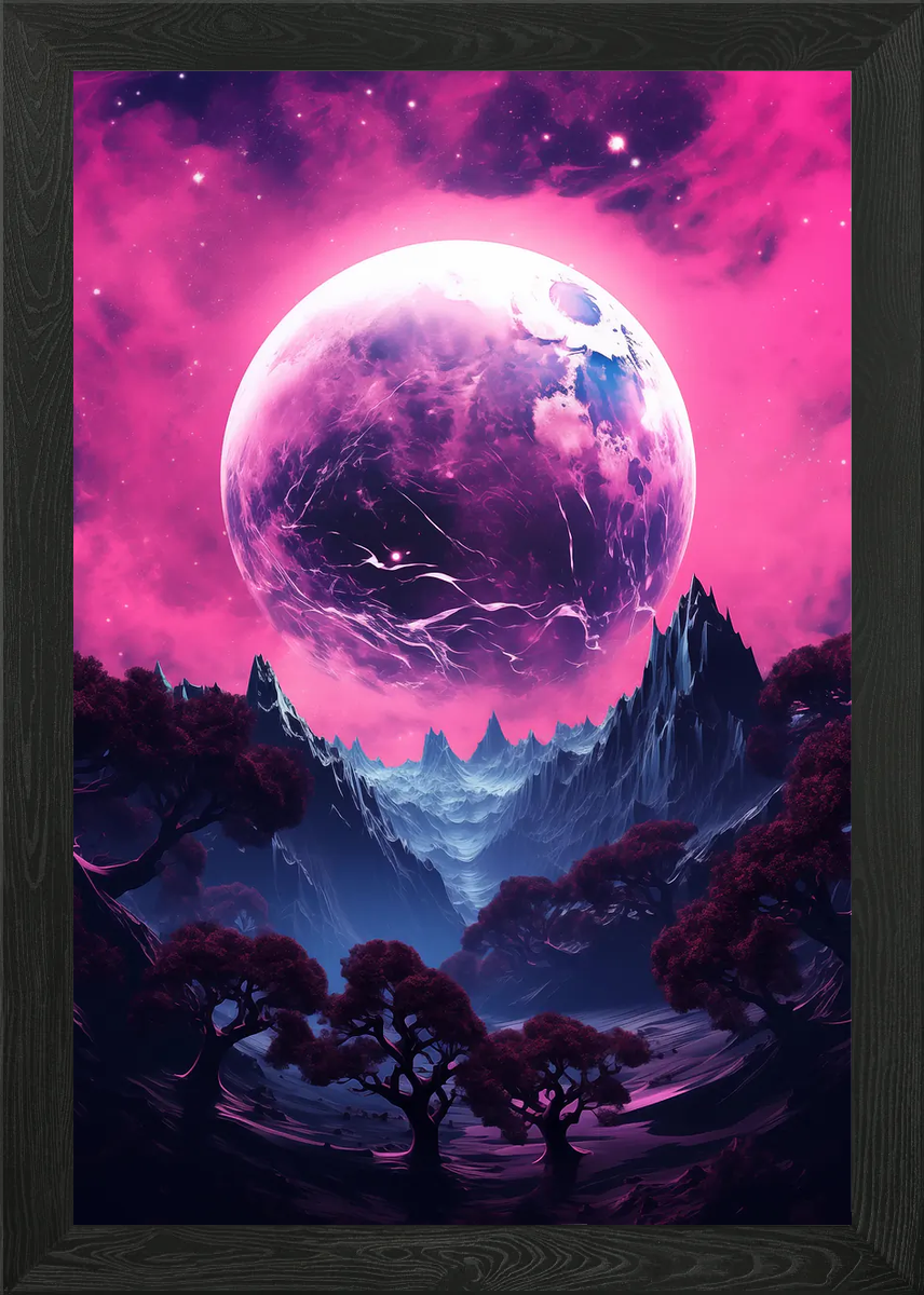 Valley Of Galaxy Landscape Framed Wall Art Poster Canvas Print Picture ...
