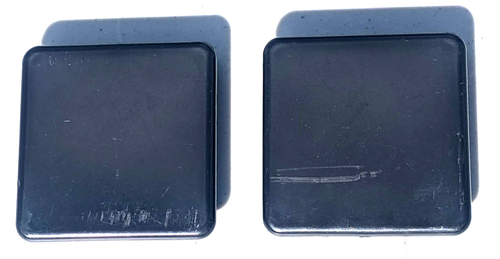 Set of 2 Soloflex Square Bar End Caps 3" X 3" Solid Black Color No Logo ...