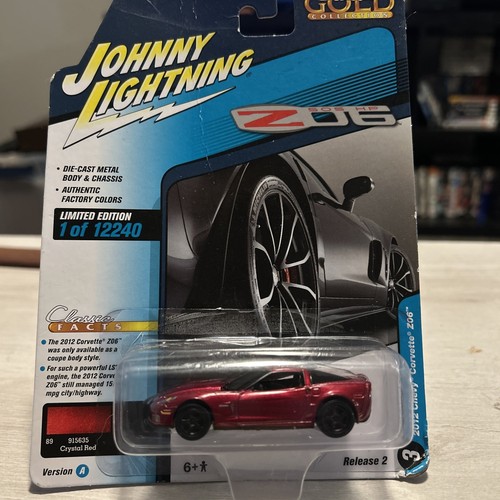 Johnny Lightning 1/64 2012 Chevy Corvette Z06 Crystal Red Classic Gold ...