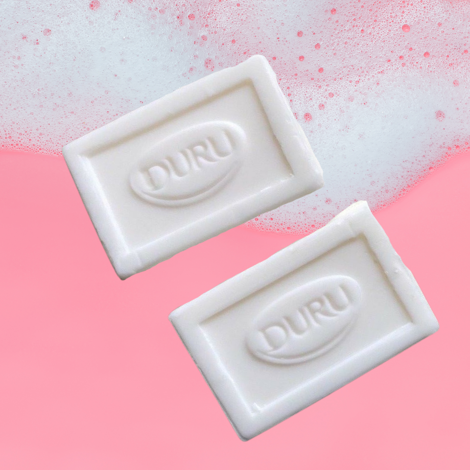 Duru White Turkish Bath Soap with Exfoliating Mitt, Unisex Self-Care ...