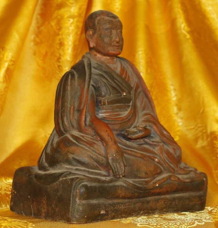 Real Tibet 18th Century Old Buddhist Clay Tsa Tsa Buddha Statue "Kaggu ...