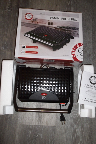 Chef's Counter Panini Press Pro Nonstick CC-1052BLK NEW IN BOX 750W ...