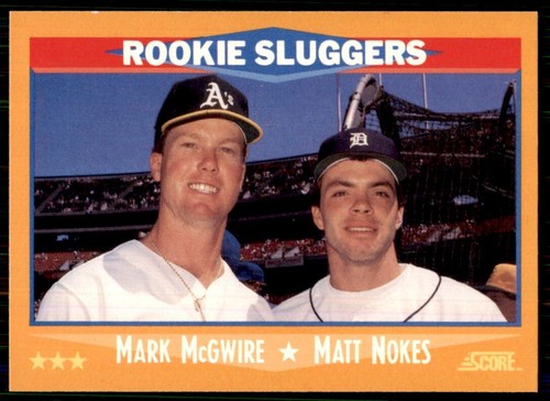 1988 Score Rookie Sluggers Mark McGwire/Matt Nokes Athletics/Tigers ...