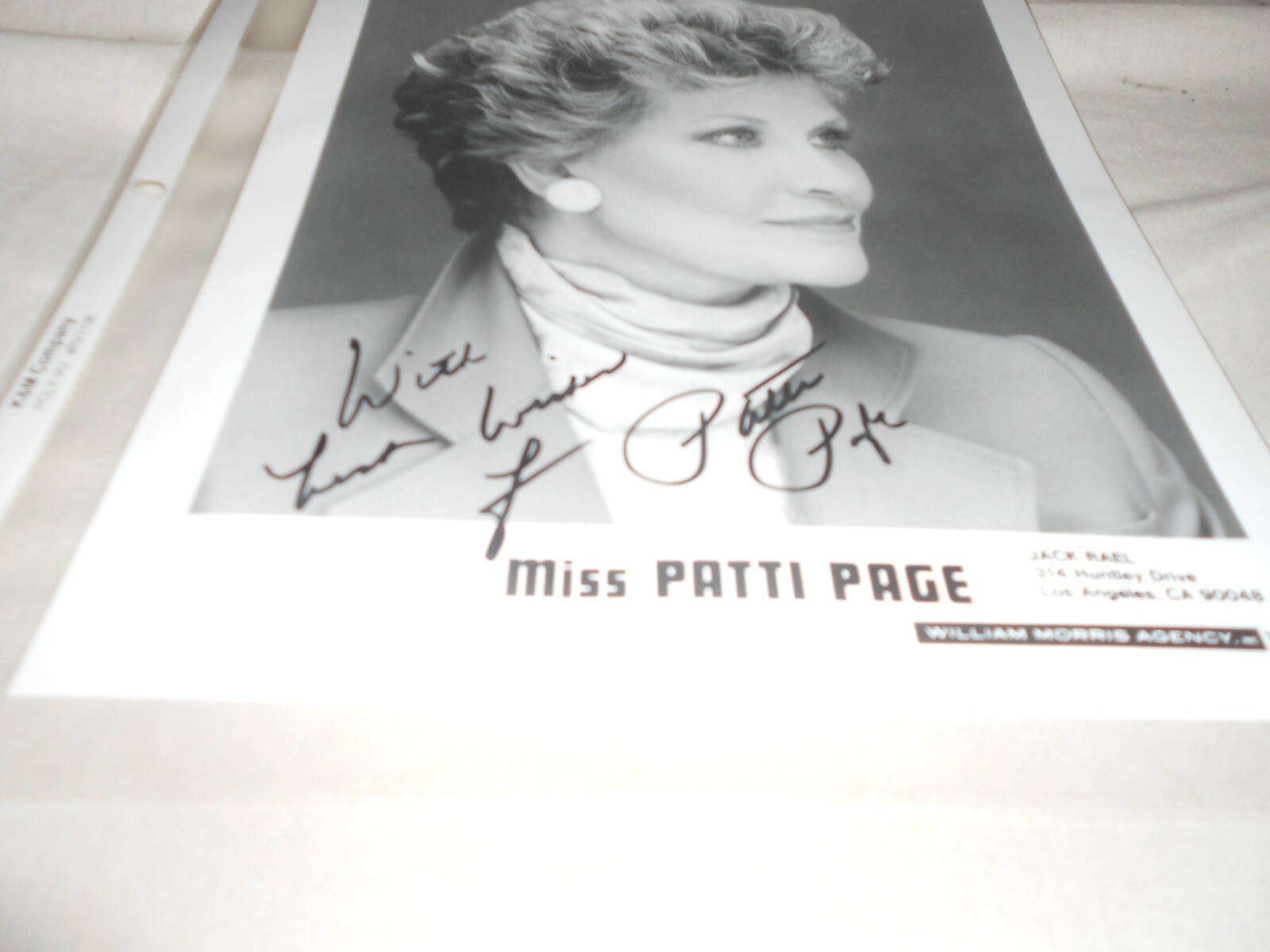 PATTI PAGE AUTOGRAPHED 8 X 10 PHOTO WITH COA | eBay