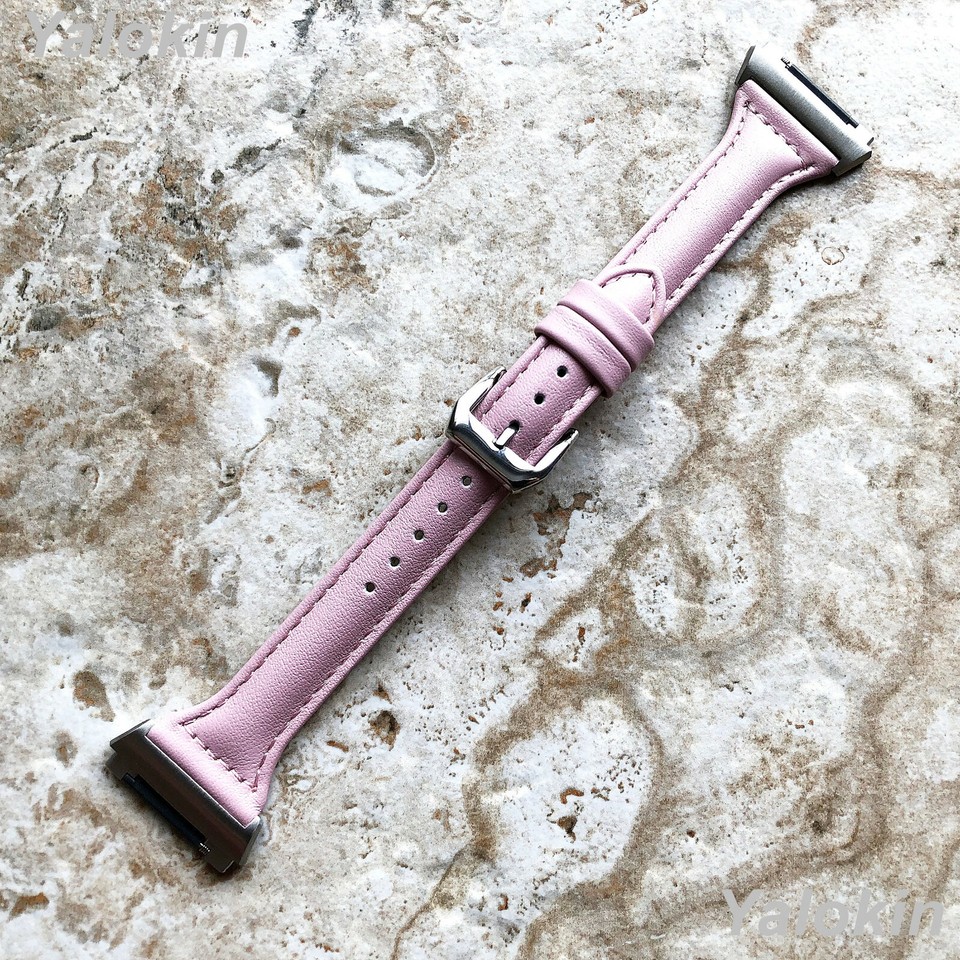 Pink Color Slim Elegant Soft Leather Band Strap for Fitbit Ionic Smart ...
