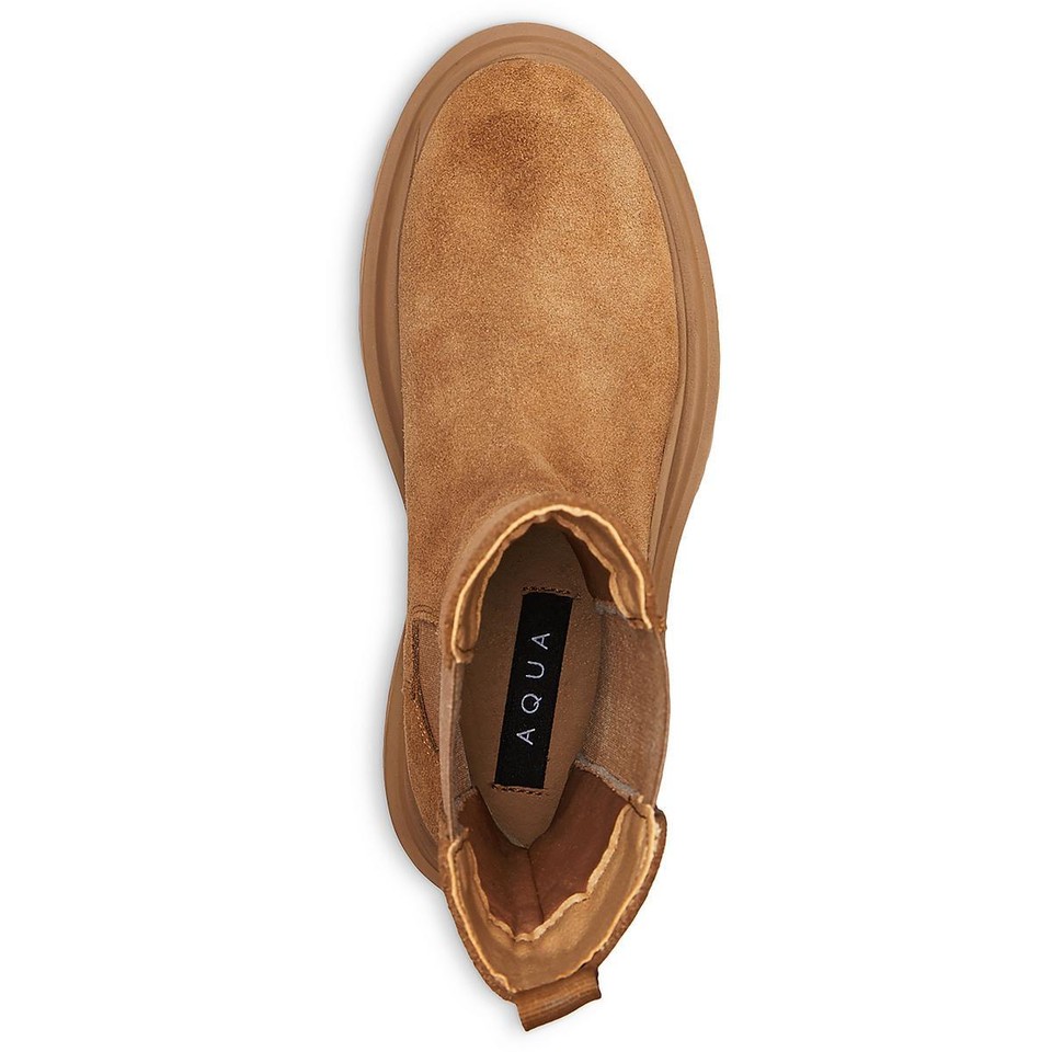 Aqua Womens JESSY Tan Leather Mid-Calf Boots Shoes 7 Medium (B,M) BHFO ...