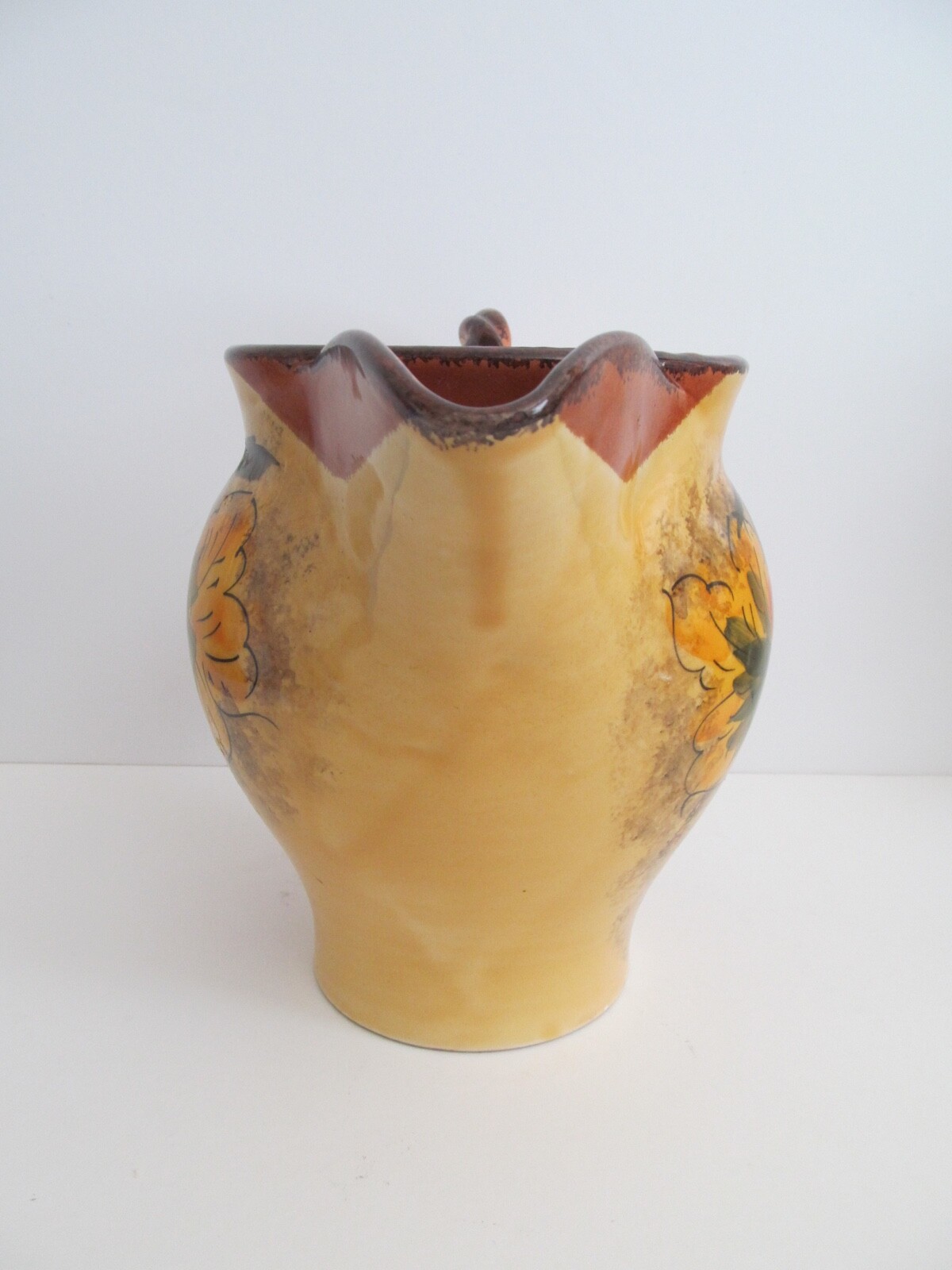 POMPANELLI PITCHER WITH TWISTED HANDLE ART POTTERY MADE IN ITALY 7 1/2 ...