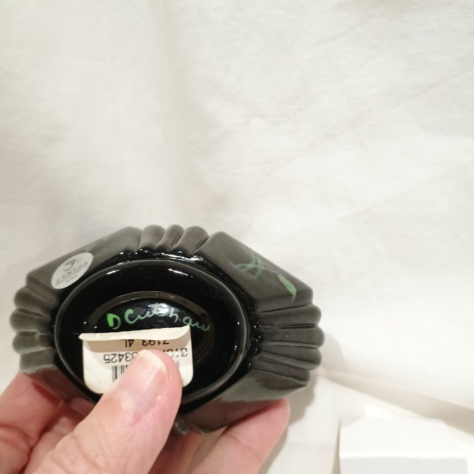 Black Fenton Art Glass Perfume Bottle. Has Light pink Stopper. Hand ...