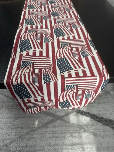 TABLE RUNNER American Flags Table Topper Dresser Scarf | eBay
