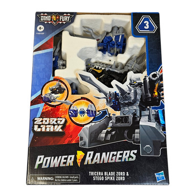 TRICERA BLADE ZORD & STEGO SPIKE POWER RANGERS FIGURE LINK SET HASBRO ...
