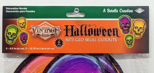 Vintage Beistle Halloween USA Totem Pole & Nite-Glo Skull Cutouts NOS ...