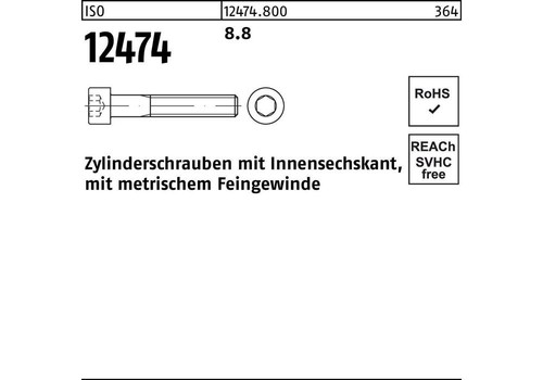 Reyher Zylinderschraube ISO 12474 m.Innensechskant M 10 x1 x 80 8.8 ...