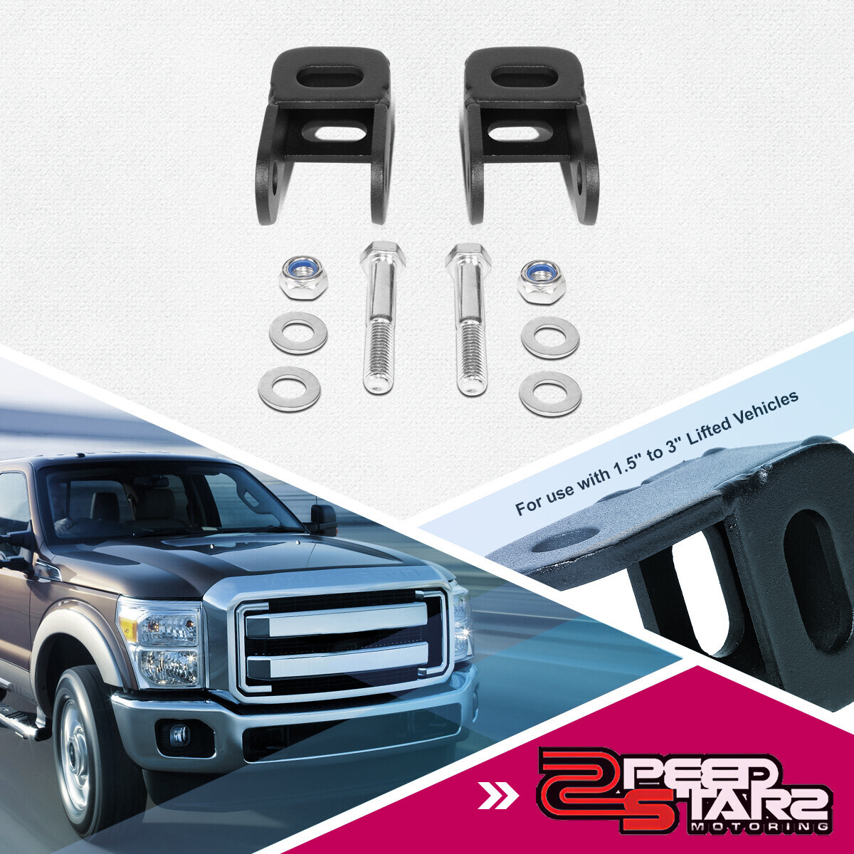 Pair 1.5"-3" Lift Front Shock Extension Extender for 05-22 F250/F350 ...