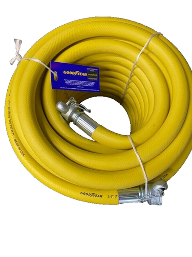 Goodyear Air Hose 3/4 ID x 100' Yellow 300# with Assembly Chicago Style ...