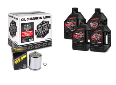 MAXIMA V-TWIN QUICK CHANGE KIT SYNTHETIC W/ CHROME FILTER TWIN CAM 90 ...