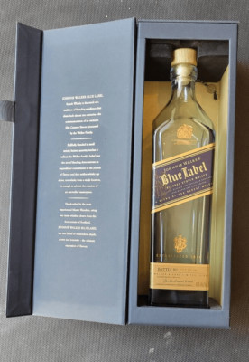 Johnnie Walker Blue Label Scotch Whisky EMPTY Bottle & Case Box 750ml ...