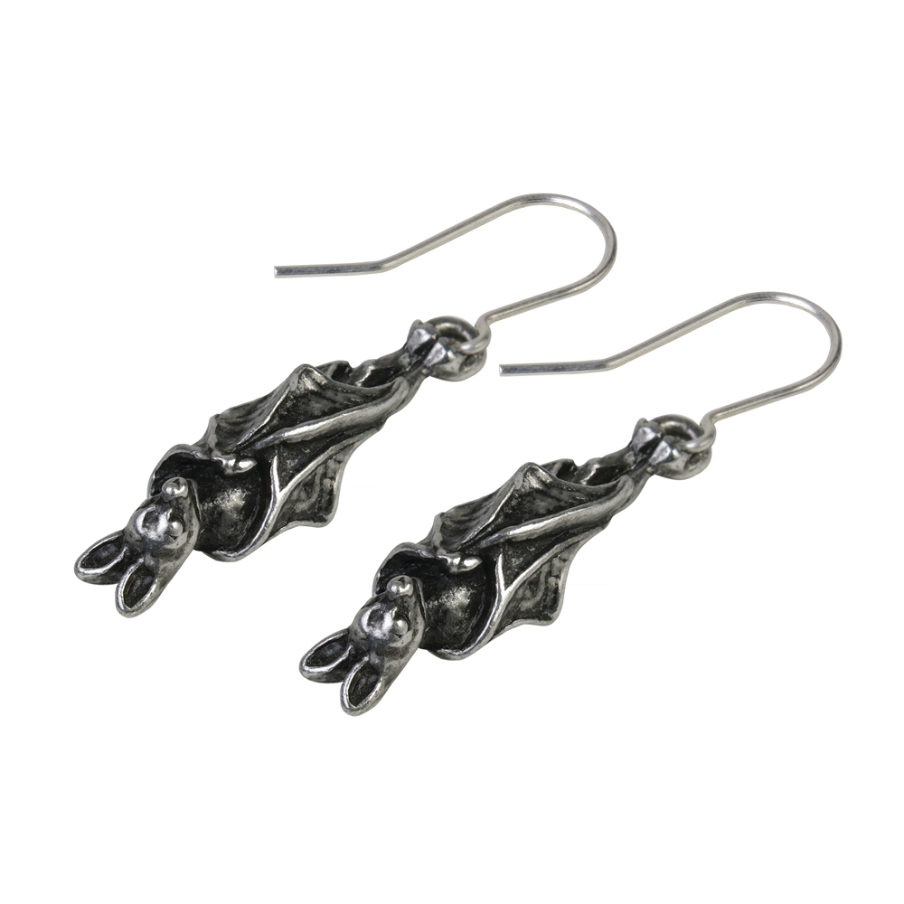 Alchemy Gothic Awaiting The Eventide Sleeping Vampire Bats Earrings ...