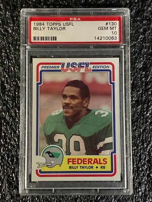 1984 Topps USFL Football #130 Billy Taylor PSA 10 | eBay