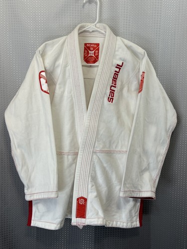 SANABUL Gi Uniform Top Size K4 Jacket White Red BJJ Jiu Jitsu Judo ...