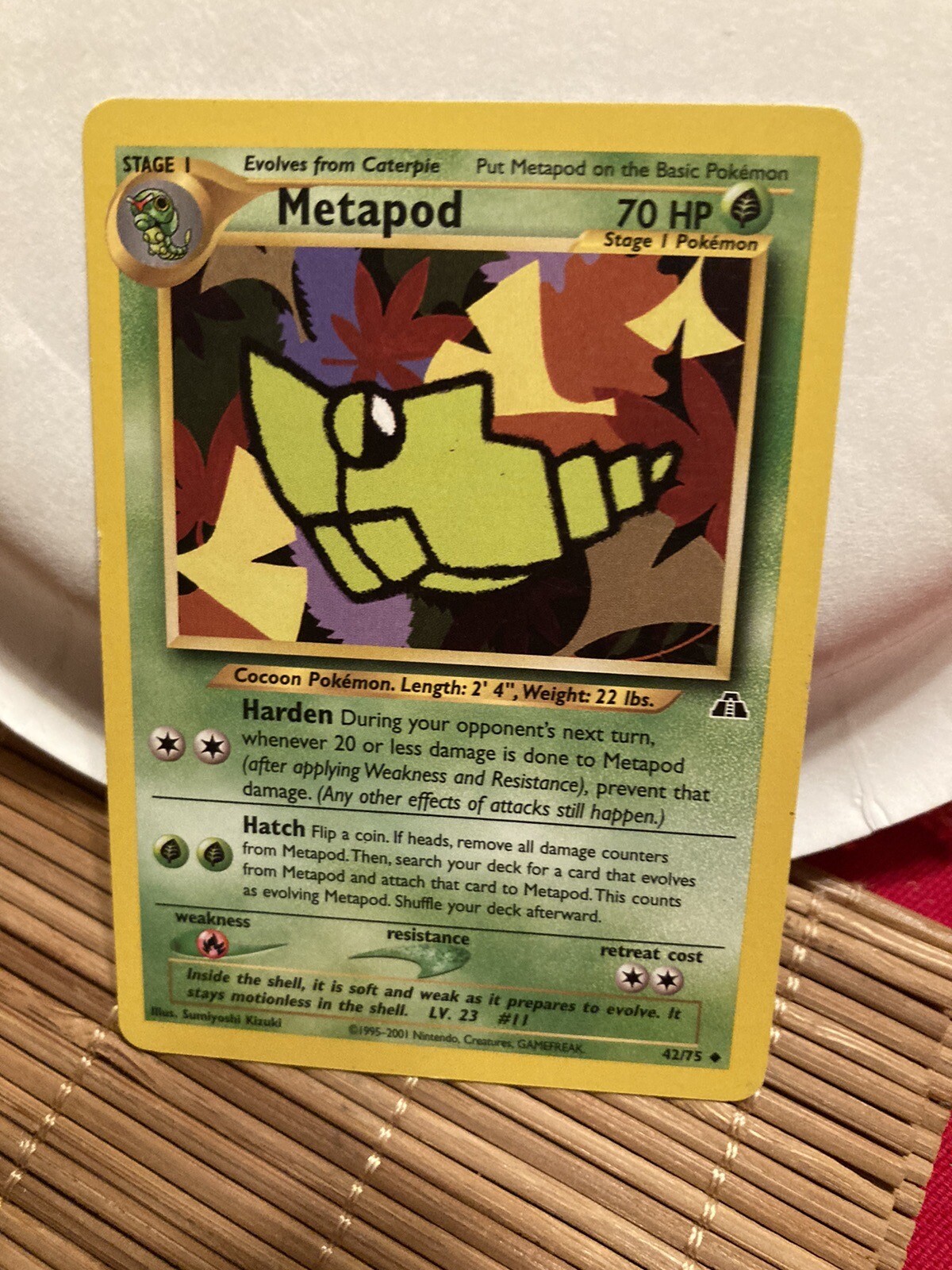 Collectible Pokémon Card Metapod 70HP Harden Hatch Basic Pokemon 42/75 ...