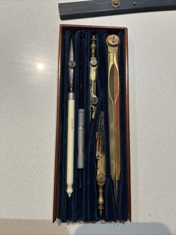 Harling Antique Mathematical Instrument Set W.H. | eBay UK