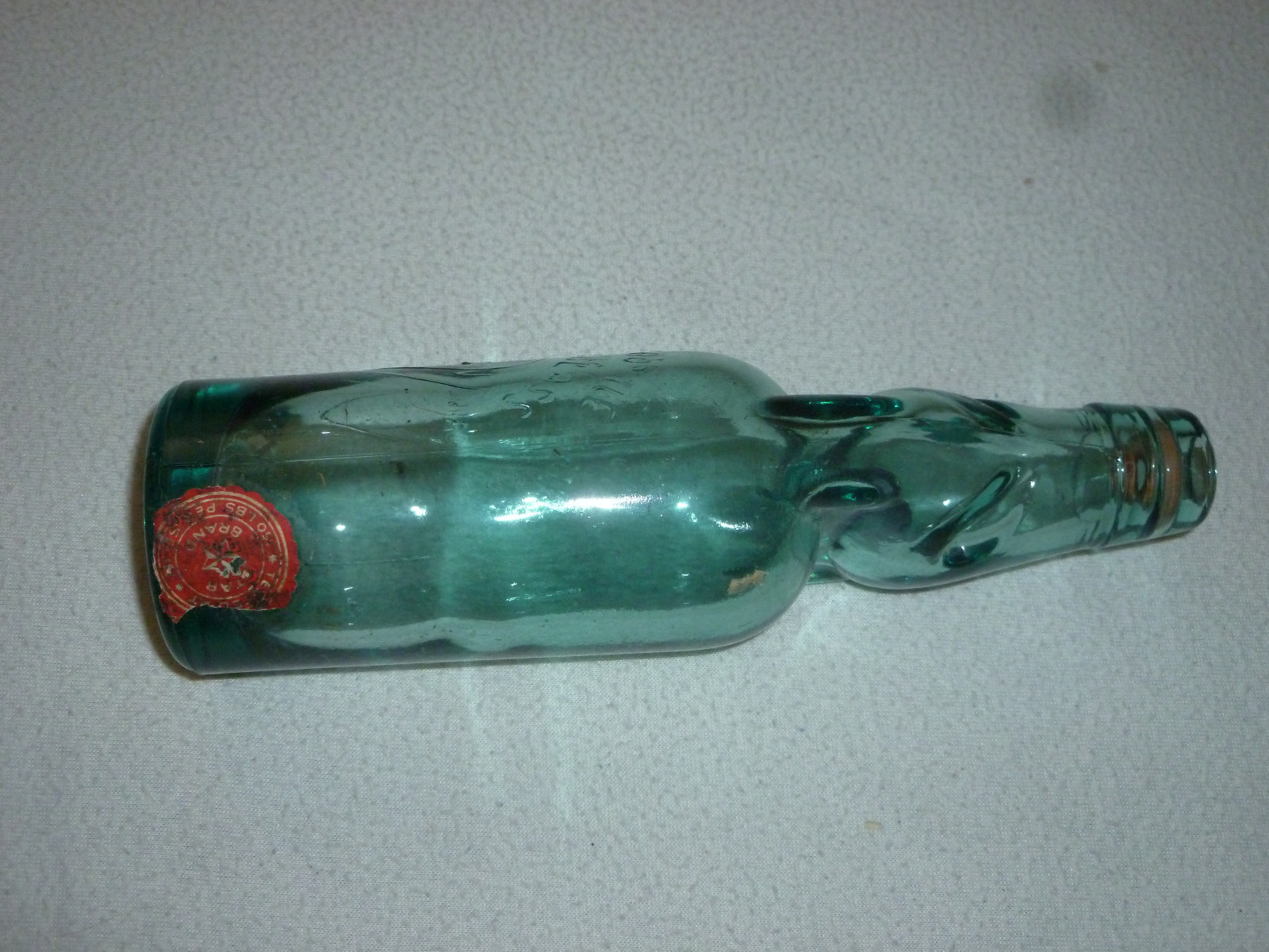 VINTAGE CODD NECK BOTTLE GLASS MARBLE ANTIQUE PATENT EXTRA STRONG ...