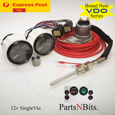 VDO 52mm PYRO EGT KIT + BOOST GAUGE KIT SINGLE VIU *NEW SERIES* CHOOSE ...