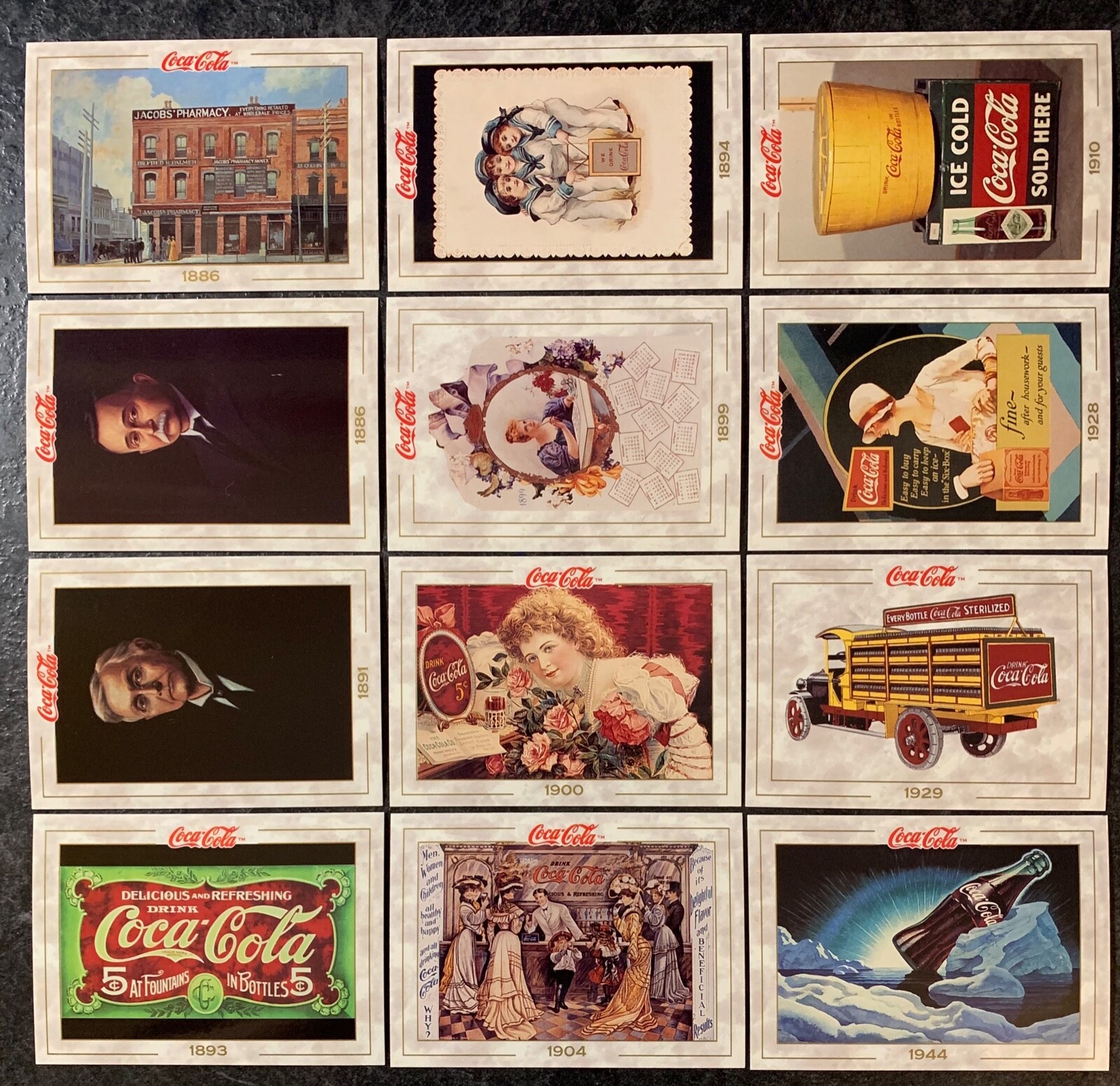 Coca-Cola Collection Series 1 * Complete 1993 Card Set * 8 Cap Set * 6 ...