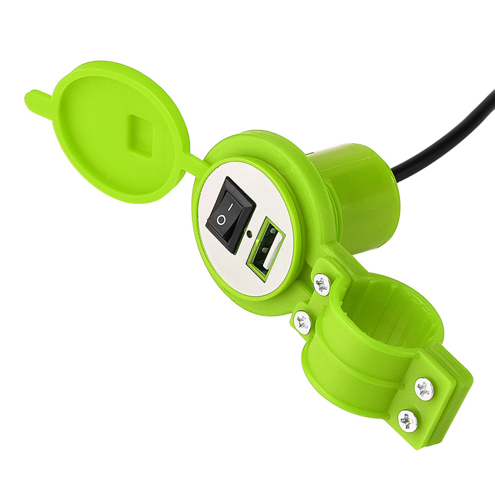 Green Motorcycle USB Socket Power Supply Port For Mobile Phone Waterpro ...