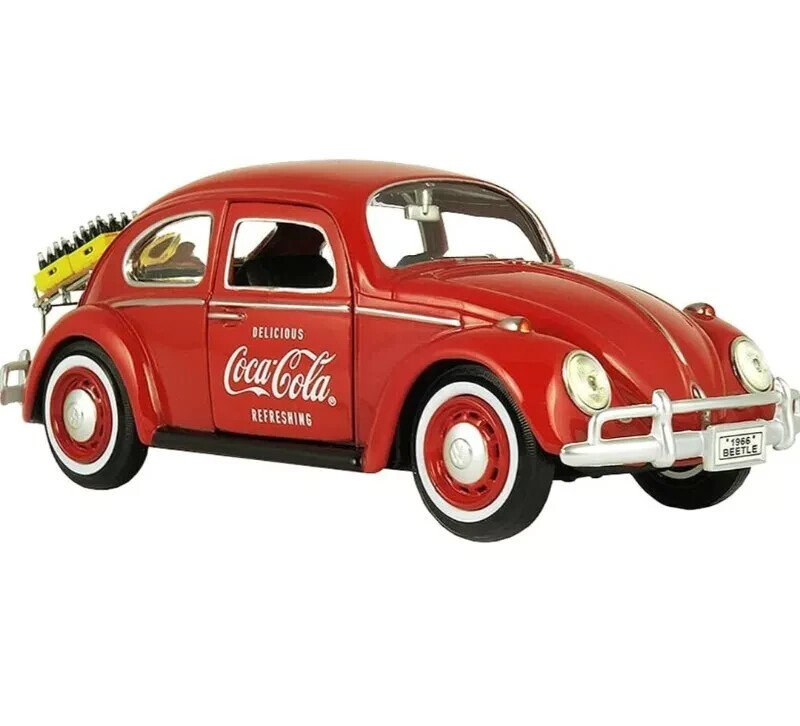 1966 Volkswagen Beetle with Rear Luggage Rack Two Bottle Cases 1:24 ...
