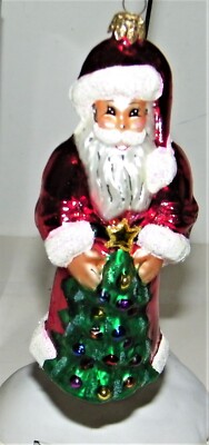 Christopher Radko Ornament 7" Glass Christmas "RUBY SANTA" Claus MINT ...