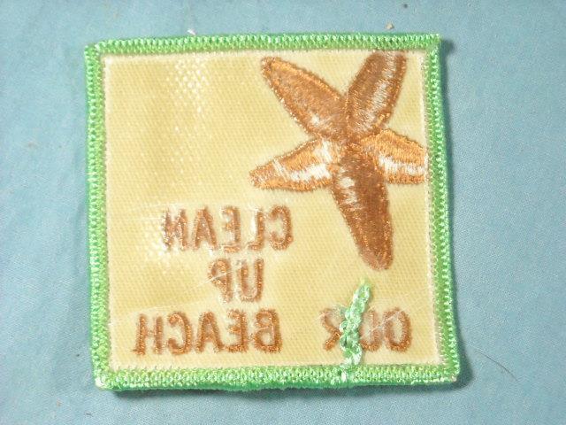 VINTAGE CLEAN UP OUR BEACH BOY SCOUT UNIFORM BADGE PATCH | eBay