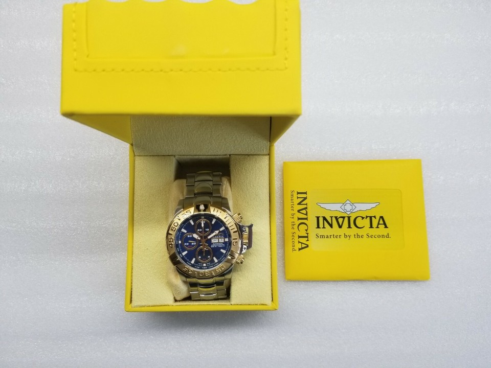 INVICTA AUTOMATIC CHRONOGRAPH BLUE DIAL ST. STEEL MEN'S WATCH 1O654 PRE ...