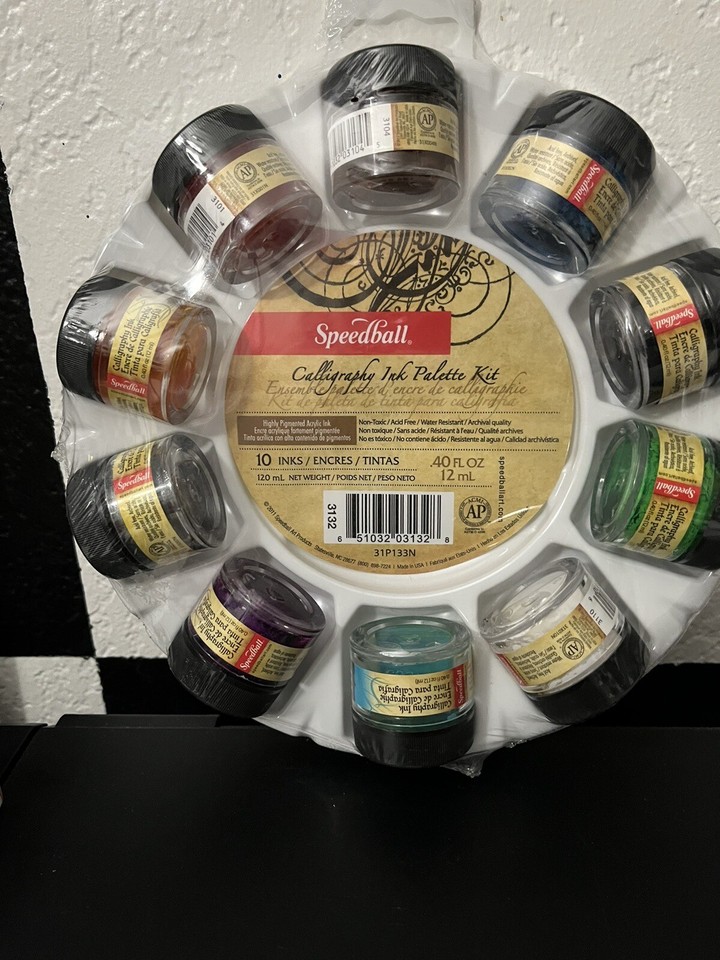 Speedball Calligraphy Ink Palette Kit With two glass pens | eBay