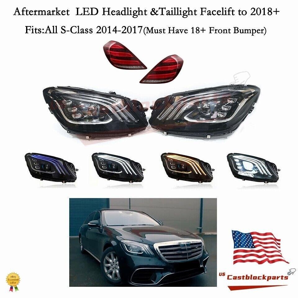 Aftermarket For S-Class S63 S550 Upgrade Headlights & Taillight LED AMG ...