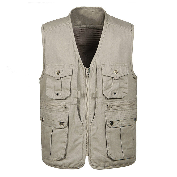 Men Sleeveless Gilet Pocket Vest Waistcoat Cotton Outdoor Travel ...