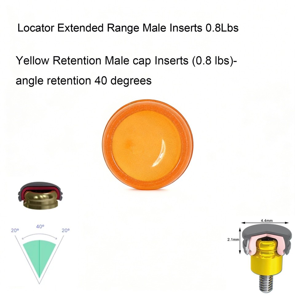 US Locator Classic Replacement Male Caps Retention Inserts 0.8/1.2/2 ...