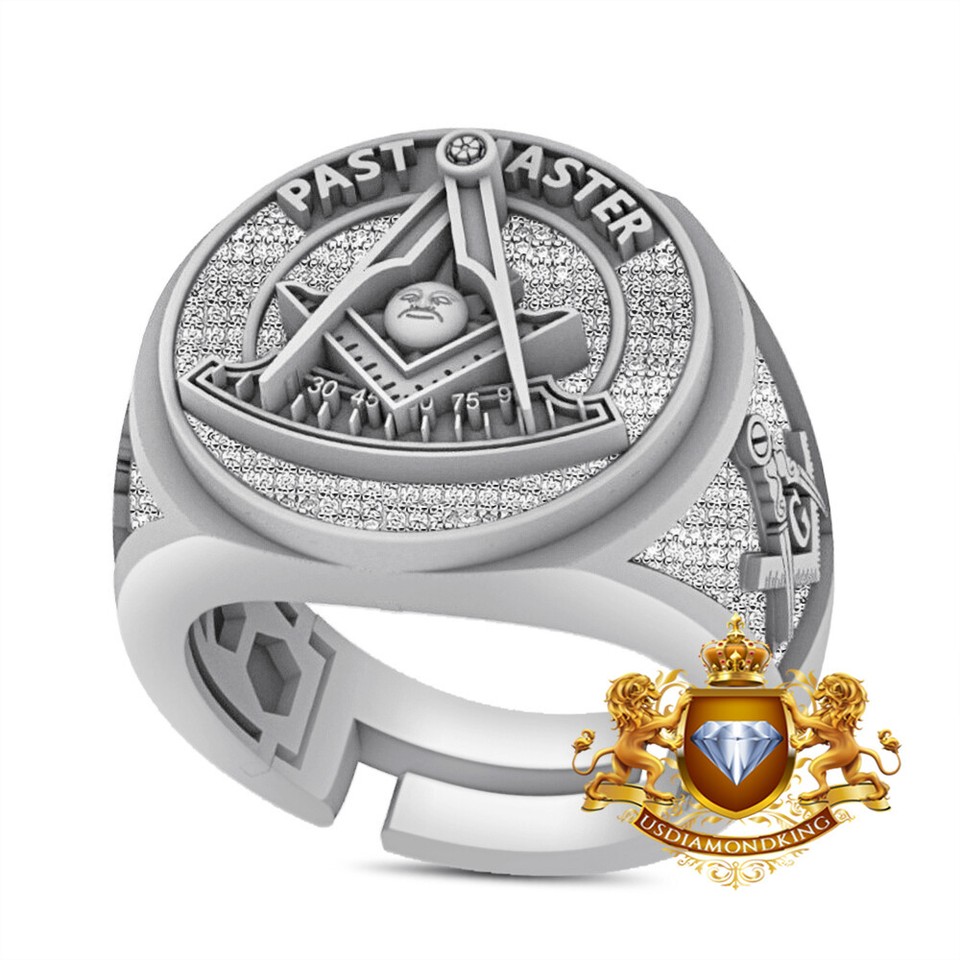 Genuine Diamond 0.85 Cwt. Past Master Masonic Freemason Mason Masonry Ring Band | eBay