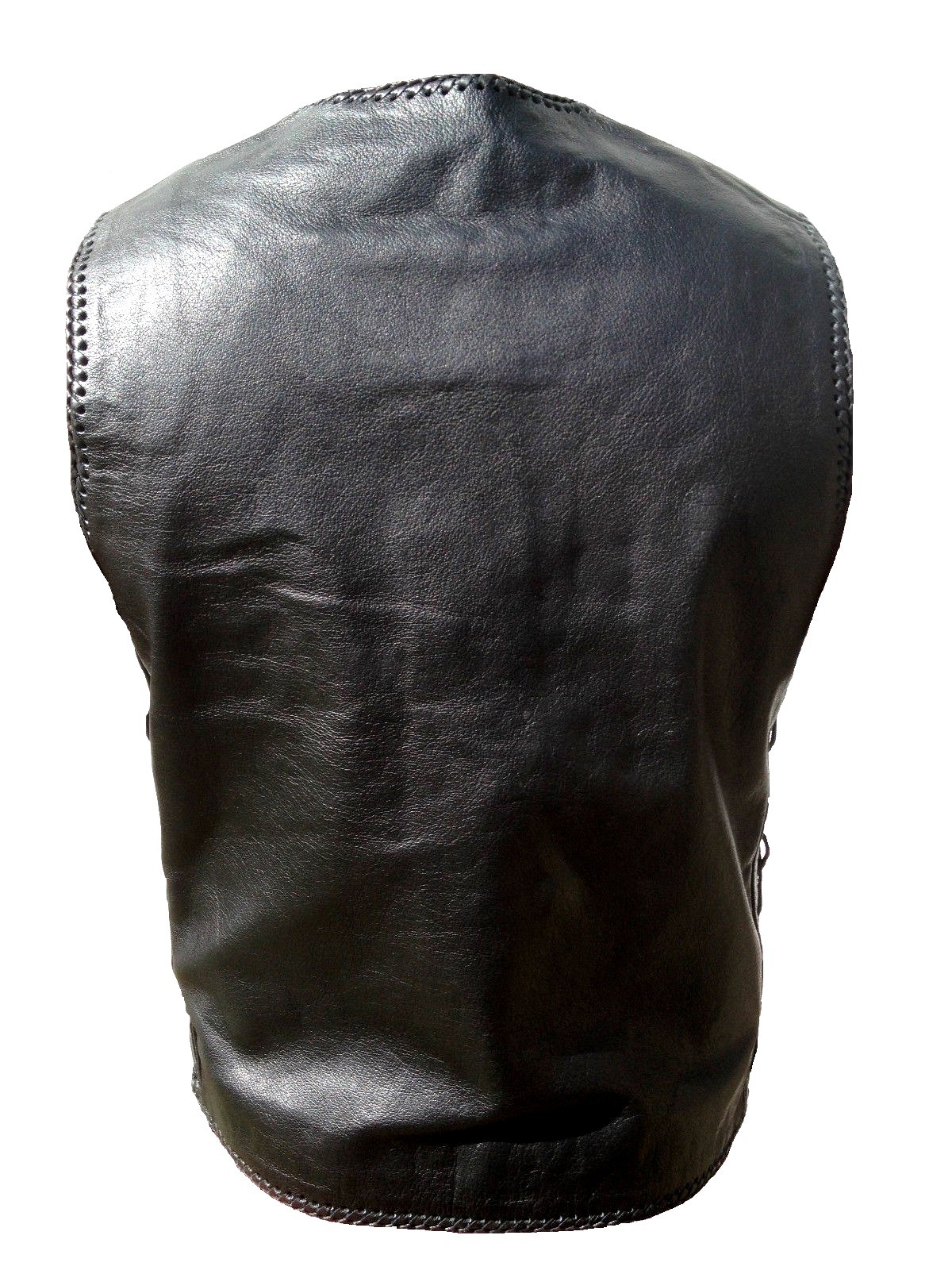 Motorcycle Biker Leather Vest Clip Motorbike Rider Waistcoat Braid ...