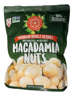Hawaiian Macadamia Nut Co. 20oz – Dry Roasted with Sea Salt, Non-GMO ...