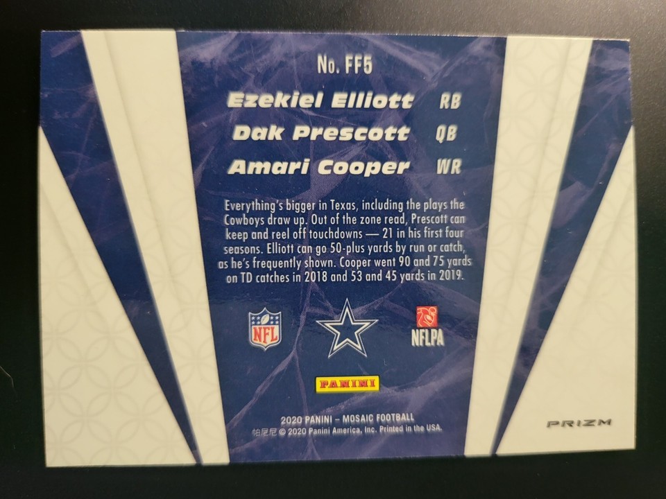 2020 Mosaic Dak Prescott Ezekiel Amari FLEA FLICKER COWBOYS GREEN PRIZM ...